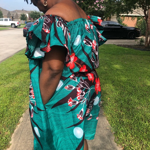 veroex | Dresses | African Ankara Women Off The Shoulder Dress | Poshmark